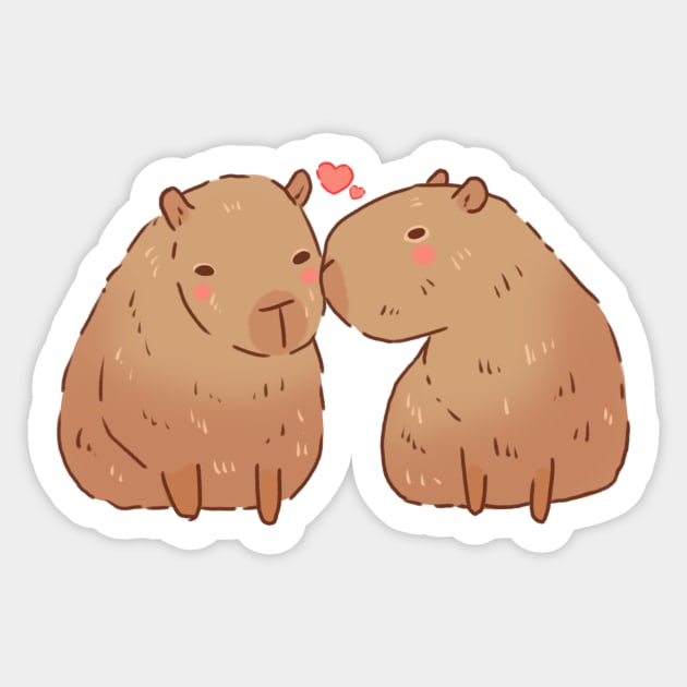 Capybaras in love - Capybara - Sticker | TeePublic